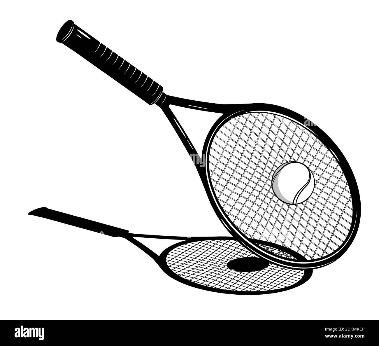 tennis racket bounces sports tennis ball after strong, accurate serve ...