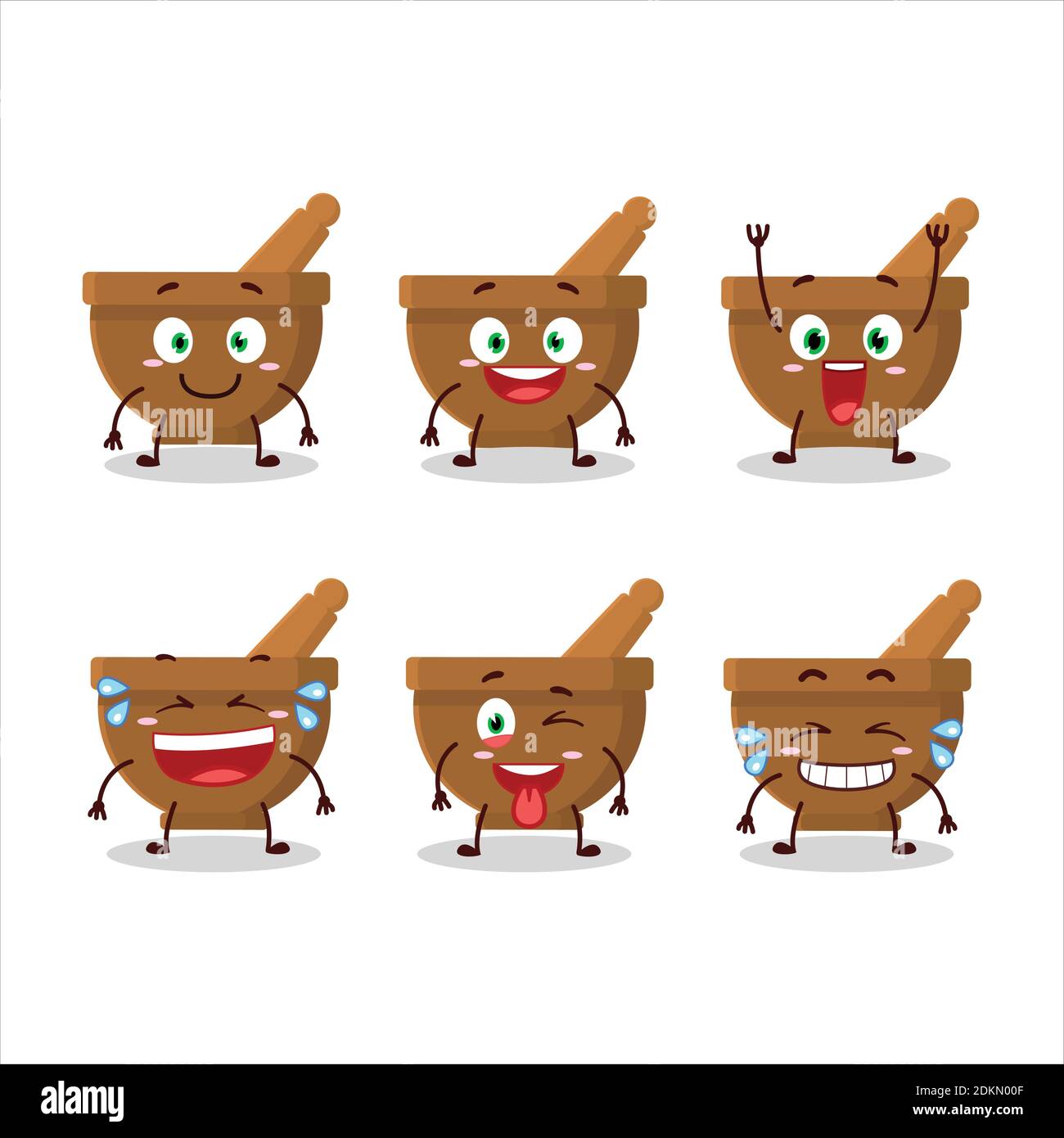 Cartoon character of mortar and pestle with smile expression. Vector ...