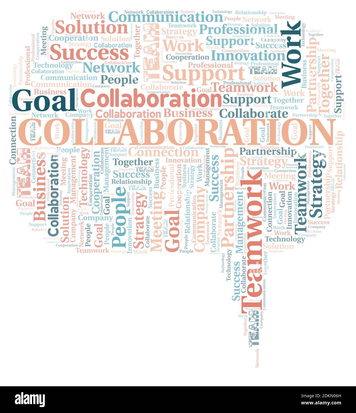 Collaboration typography word cloud create with text only Stock Photo ...