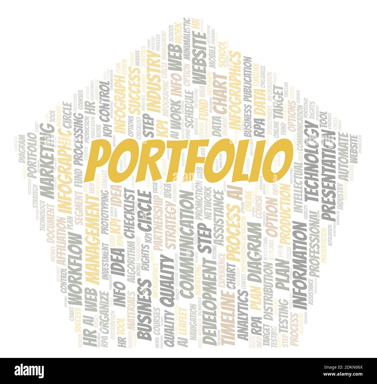 Portfolio typography word cloud create with text only Stock Photo - Alamy