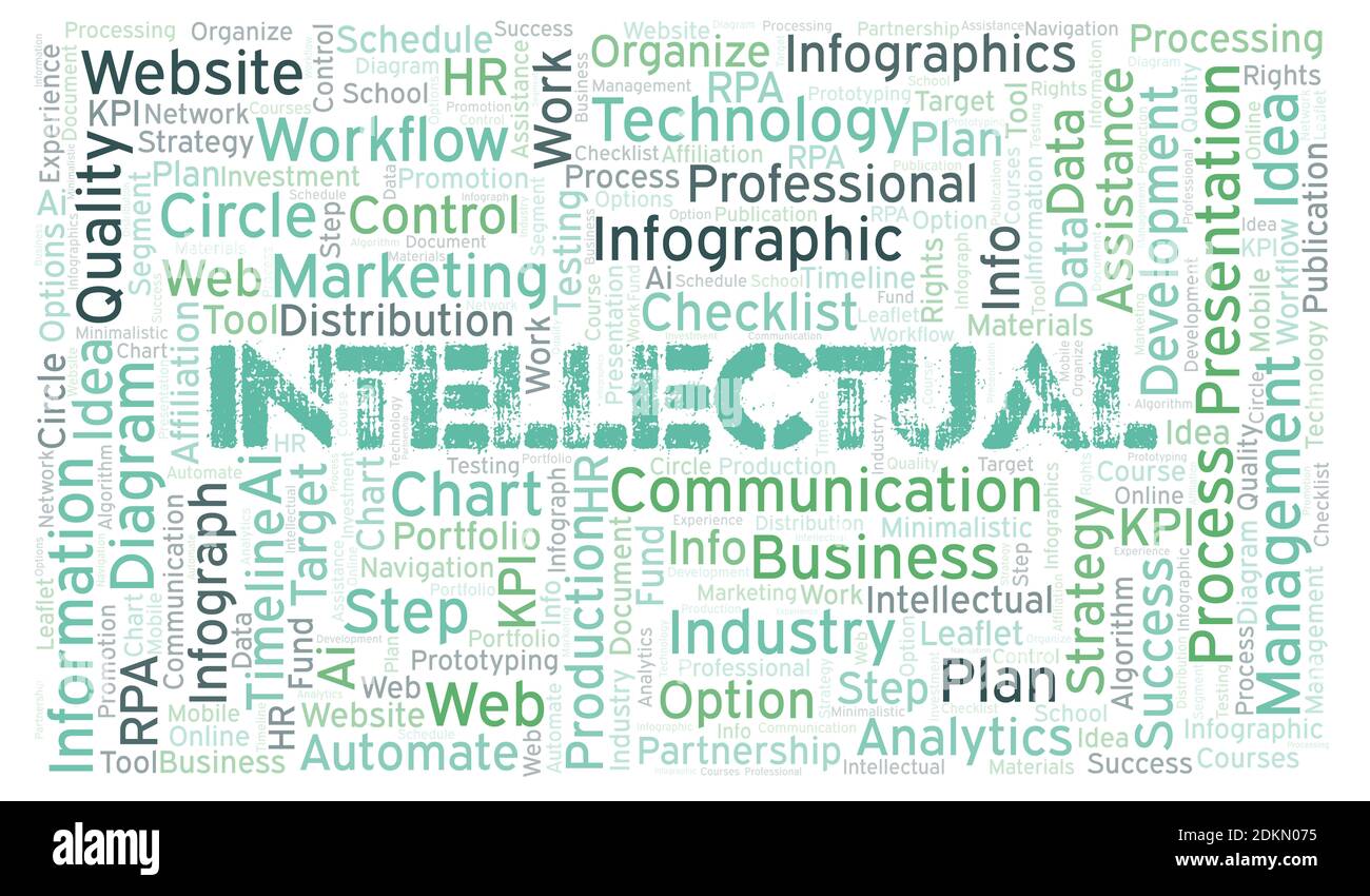 Intellectual typography word cloud create with text only Stock Photo ...