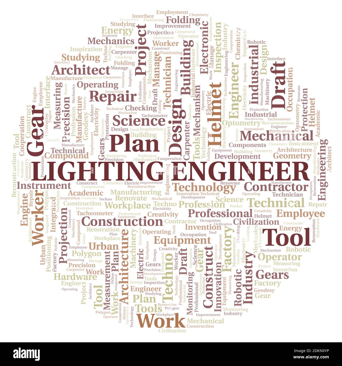 Lighting Engineer typography word cloud create with text only Stock ...