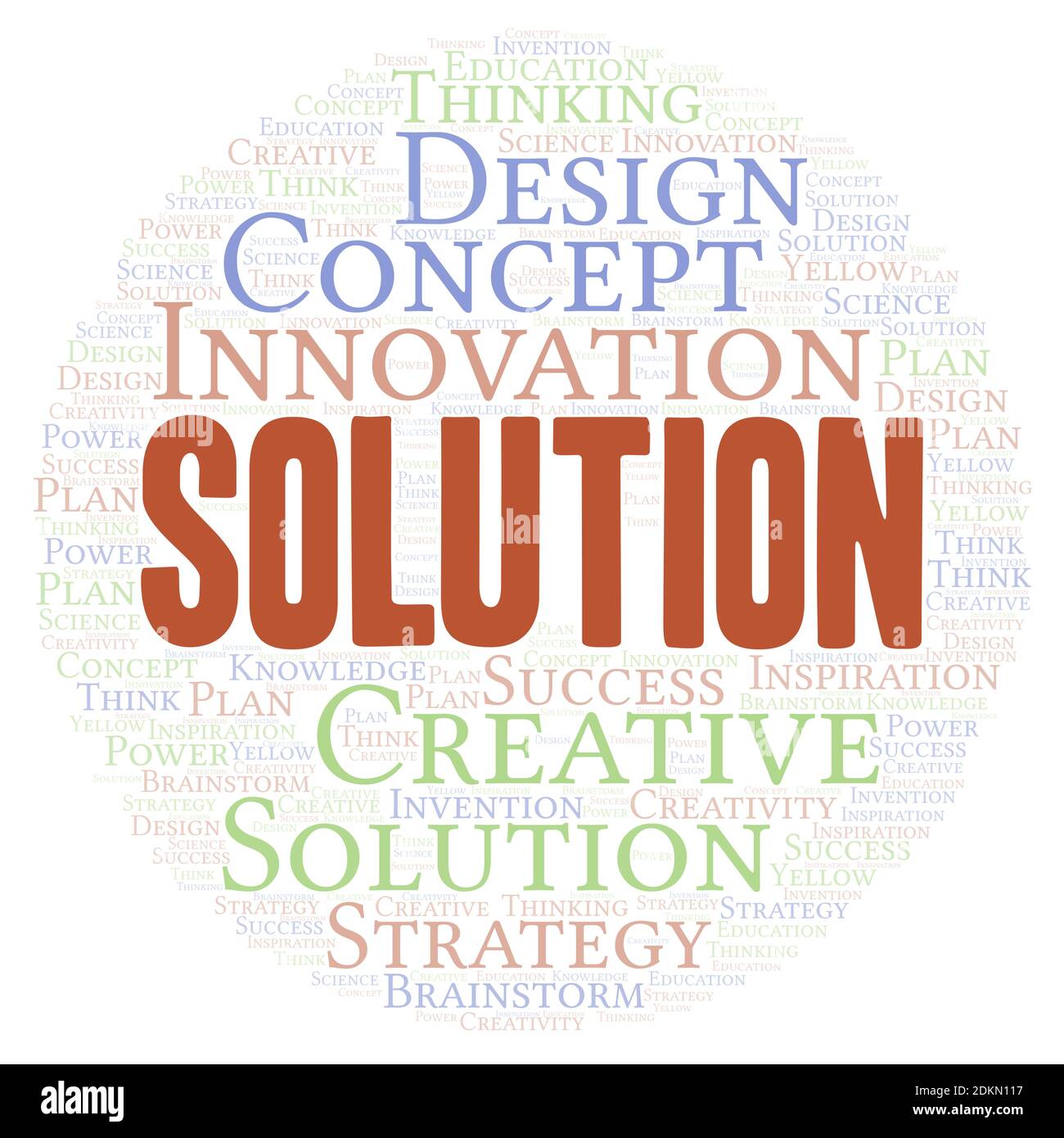 Solution typography word cloud create with text only Stock Photo - Alamy