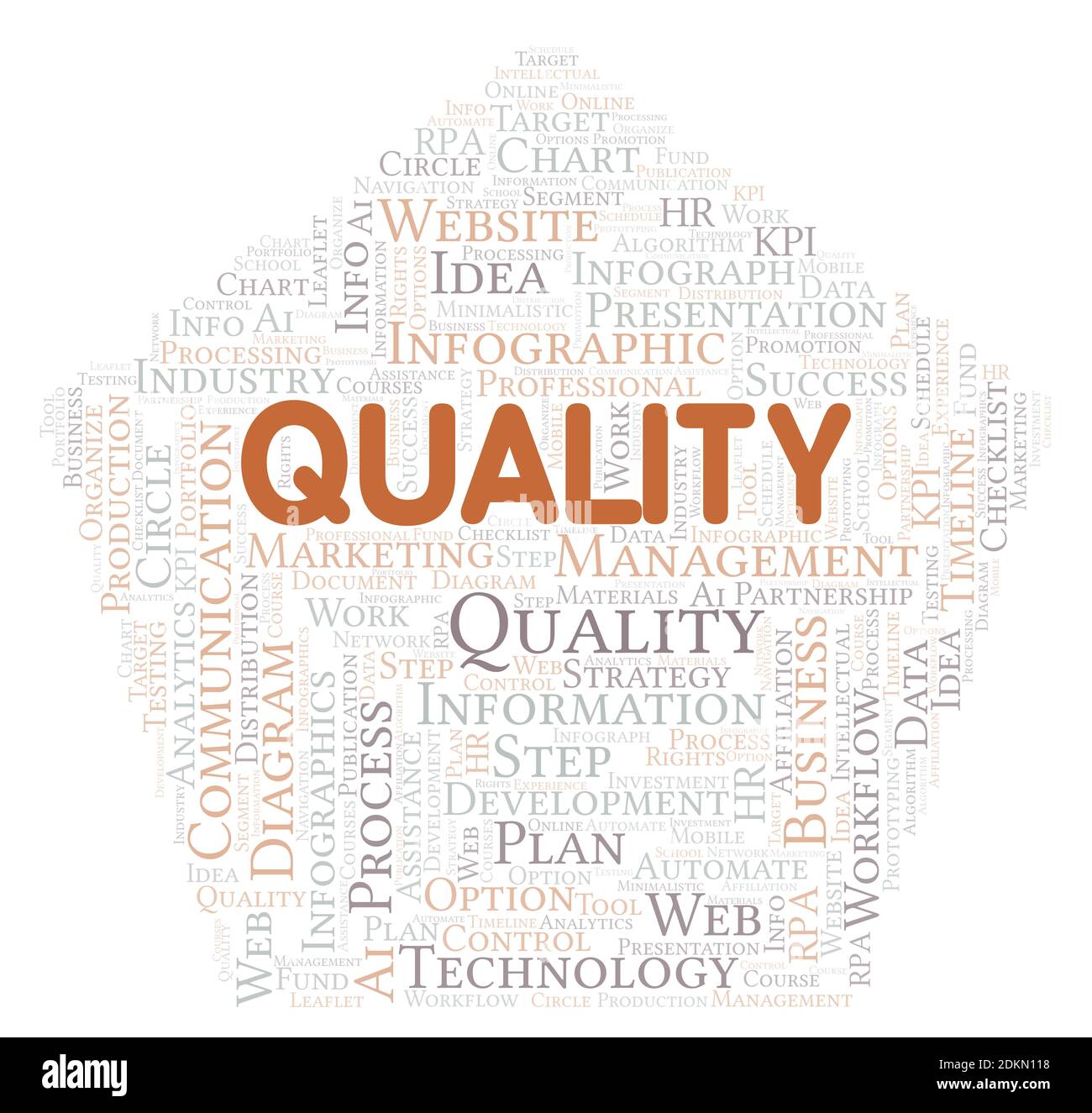 Quality typography word cloud create with text only Stock Photo - Alamy