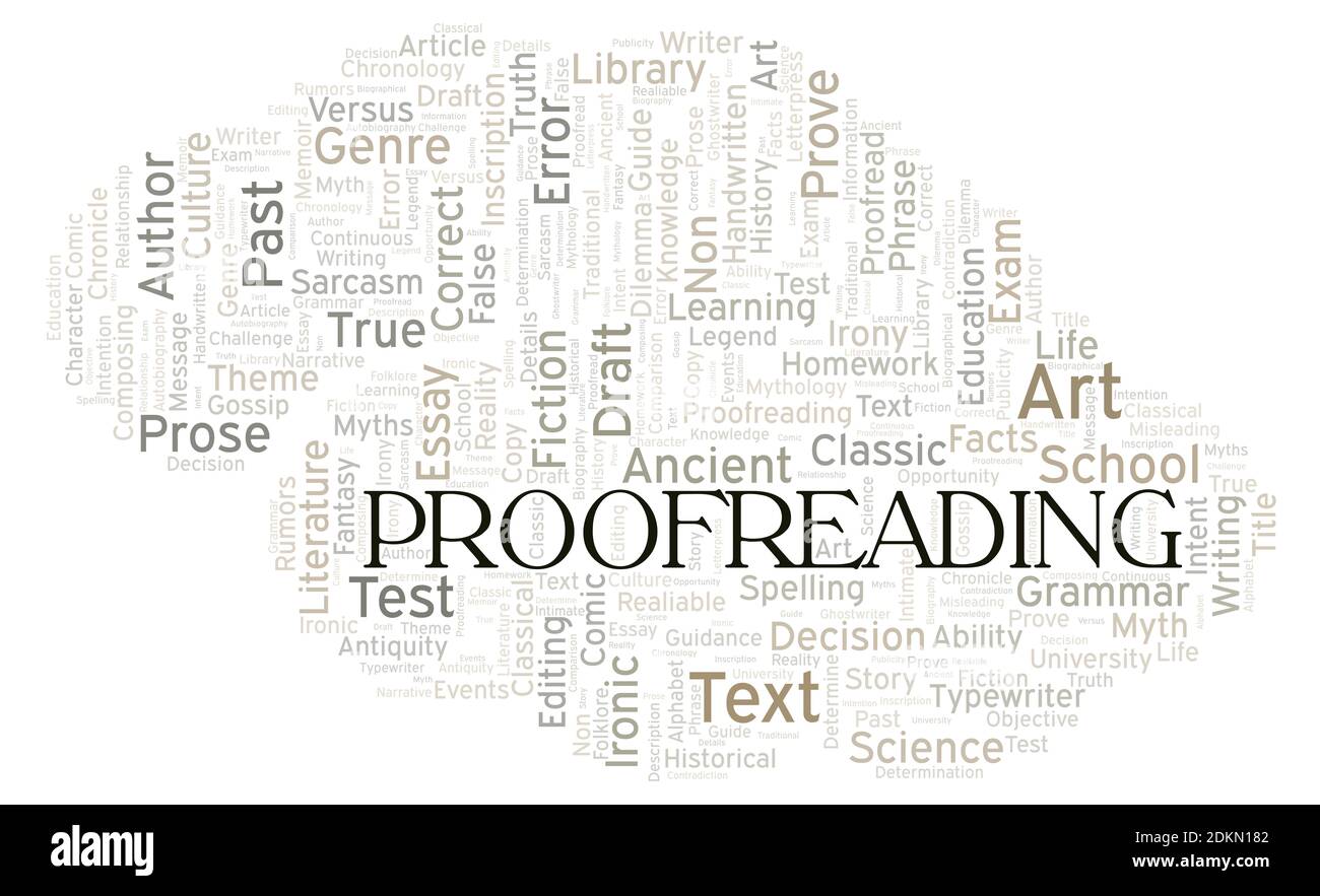 Proofreading typography word cloud create with text only Stock Photo ...