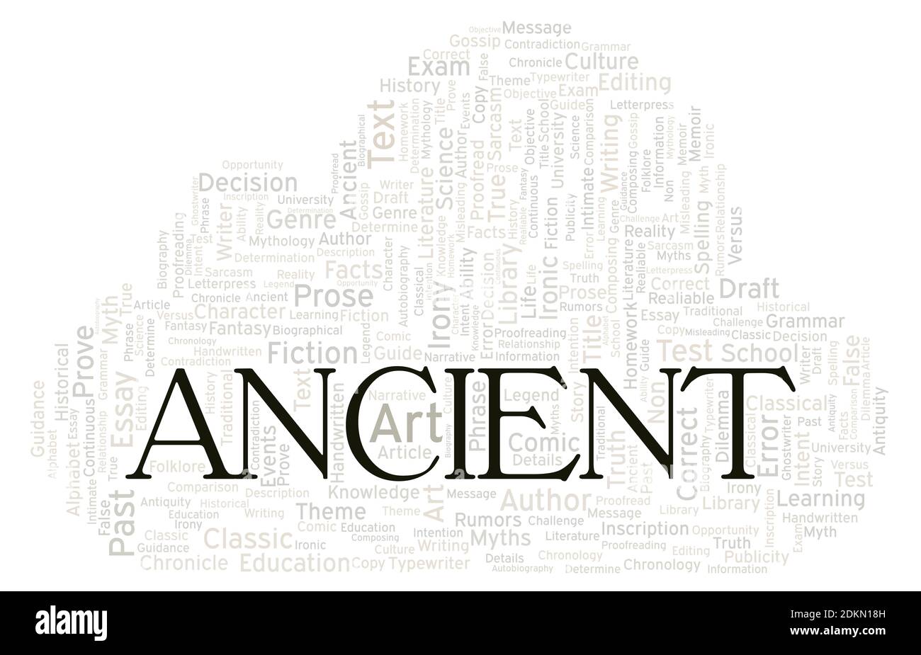 Ancient typography word cloud create with text only Stock Photo - Alamy