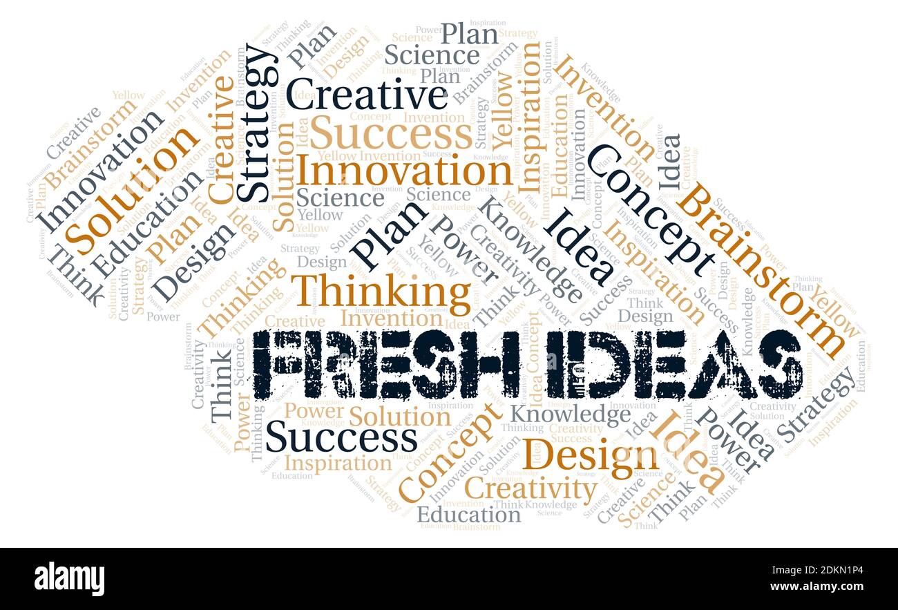 Fresh Ideas typography word cloud create with text only Stock Photo - Alamy