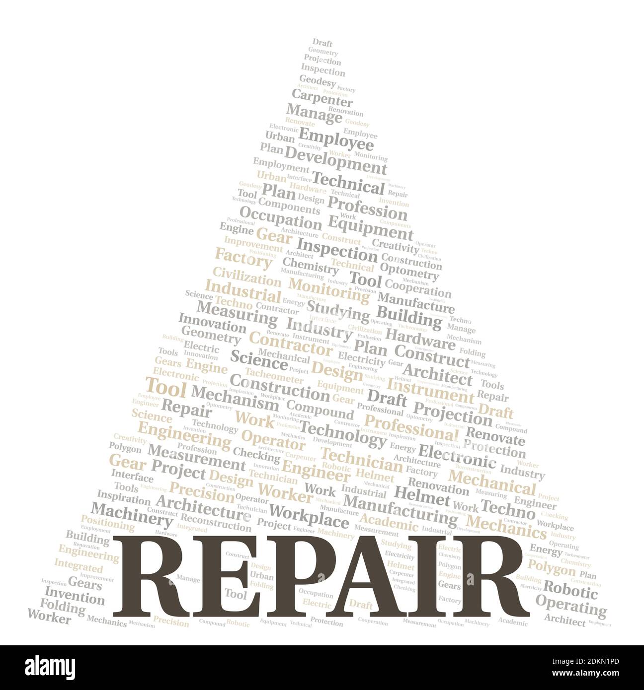 Repair typography word cloud create with text only Stock Photo - Alamy