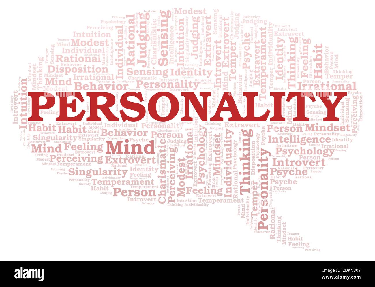 Personality typography word cloud create with text only Stock Photo - Alamy