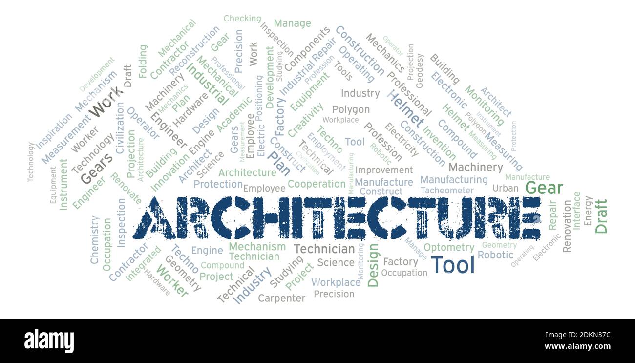 Architecture typography word cloud create with text only Stock Photo ...
