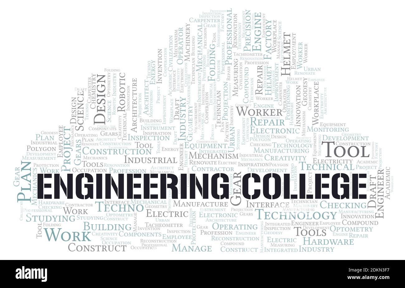 Engineering College typography word cloud create with text only Stock ...