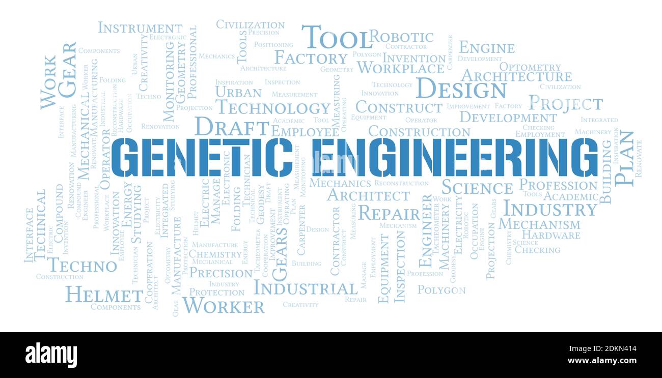 Genetic Engineering typography word cloud create with text only Stock ...