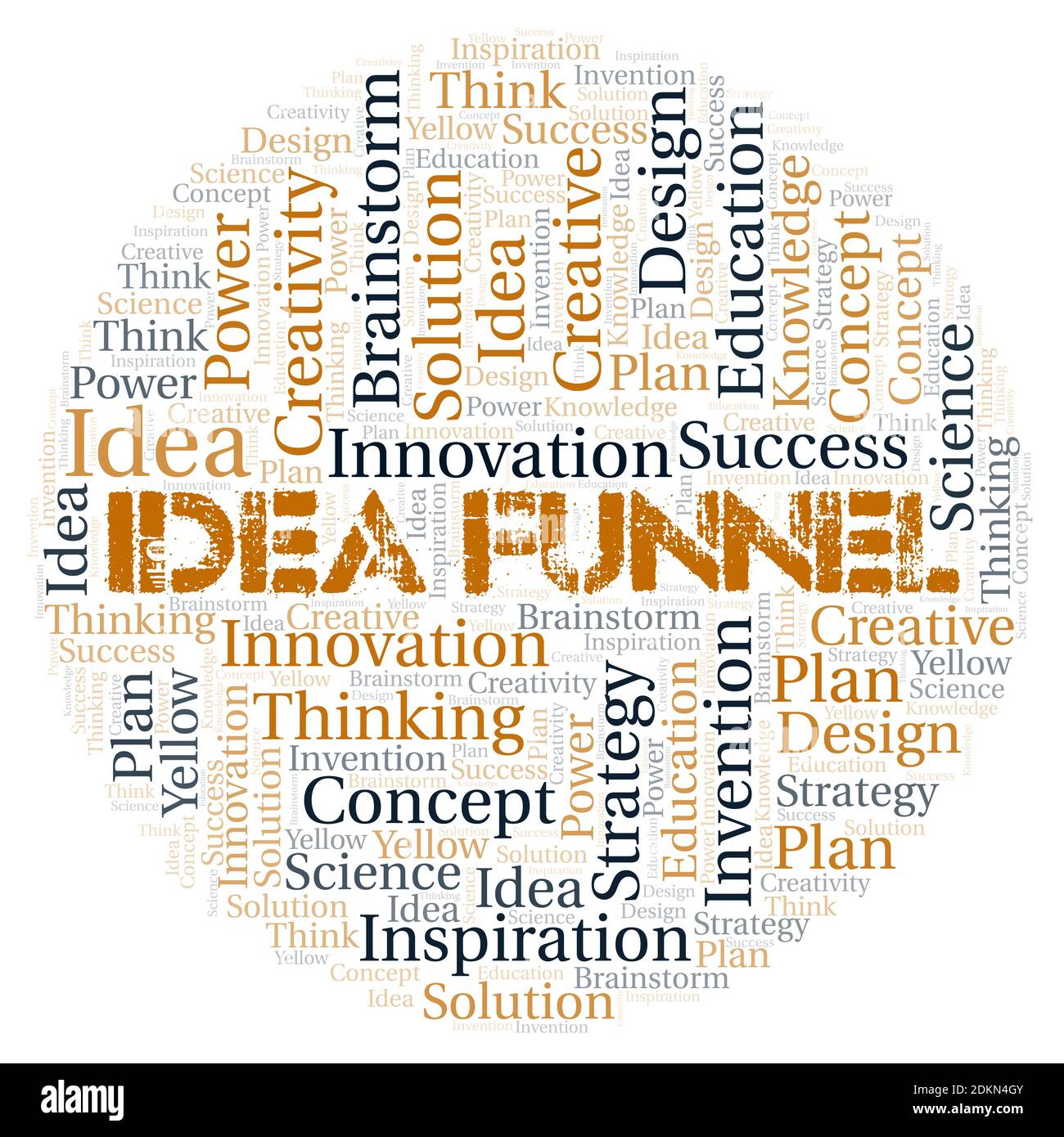 Idea Funnel typography word cloud create with text only Stock Photo - Alamy