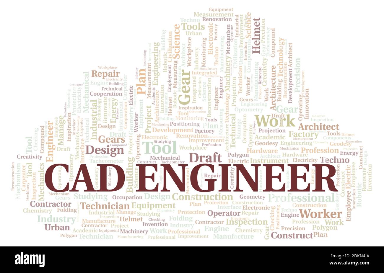 Cad Engineer typography word cloud create with text only Stock Photo ...