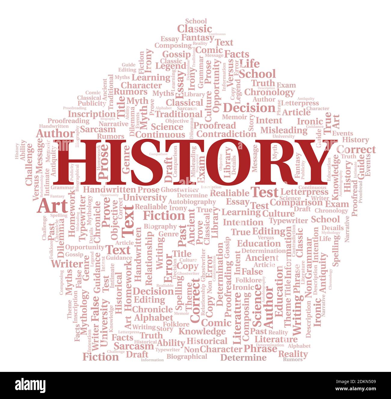History typography word cloud create with text only Stock Photo - Alamy