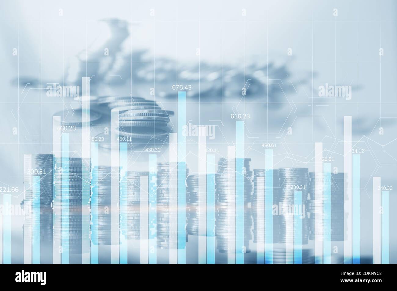 Businessman looking glowing charts hi-res stock photography and images ...
