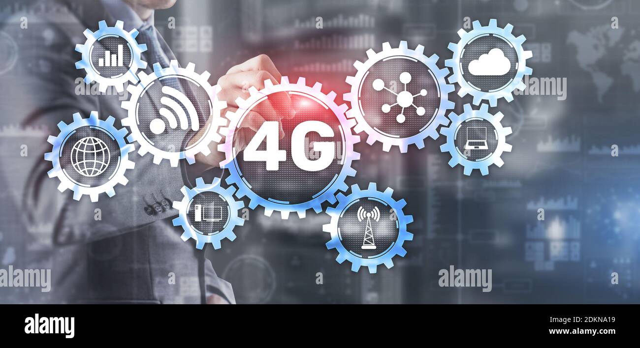 4G High-speed internet connection telecommunication concept Stock Photo ...