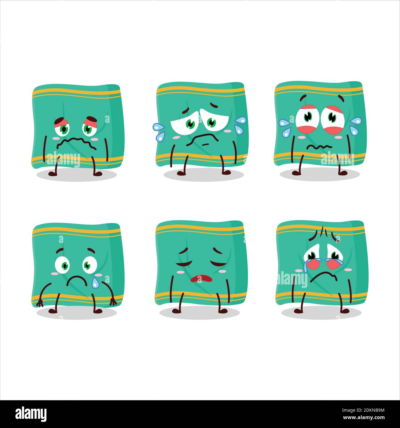 Napkin cartoon in character with sad expression. Vector illustration ...