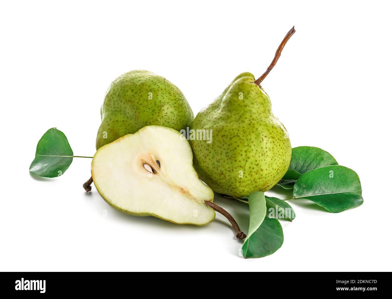 Fresh ripe pears on white background Stock Photo - Alamy