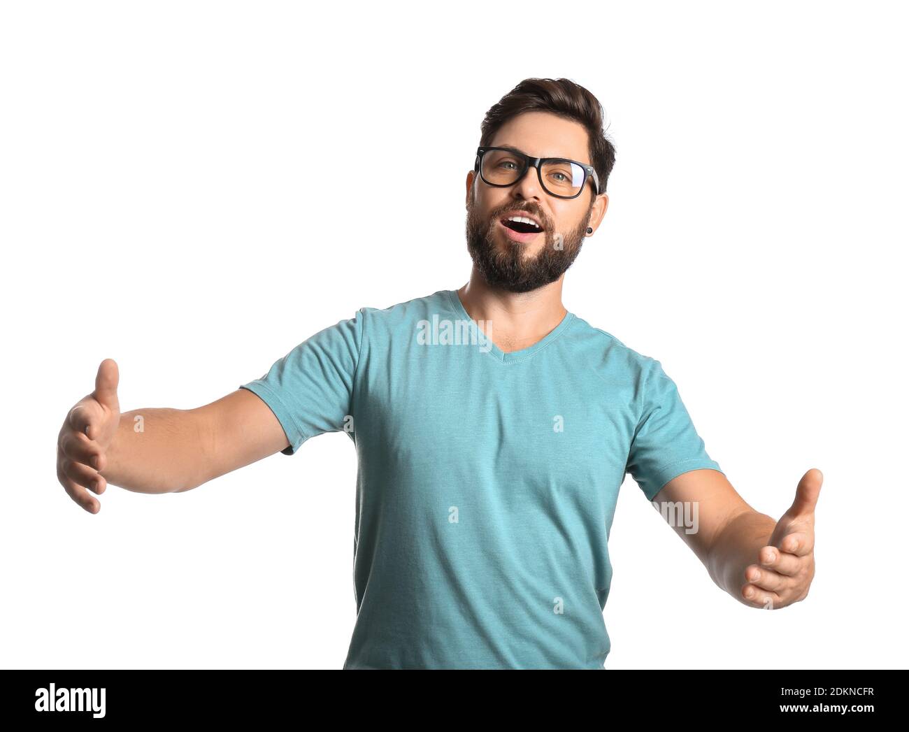 Male actor on white background Stock Photo - Alamy
