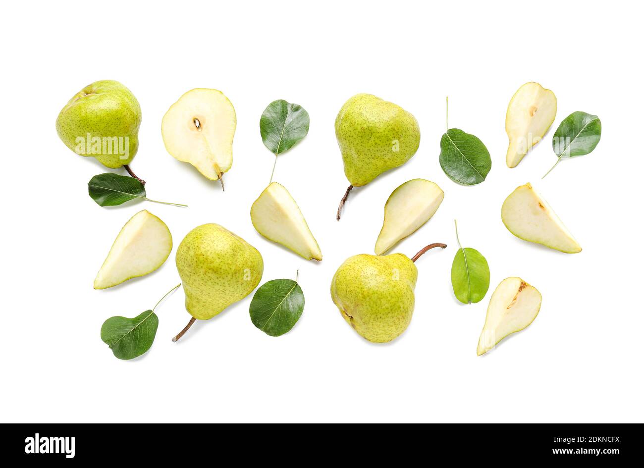 Pears scattered on white hi-res stock photography and images - Alamy