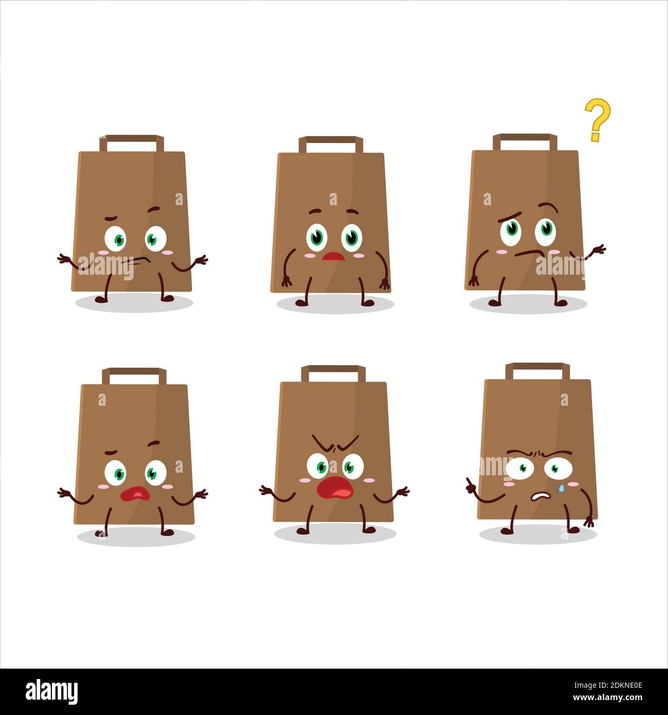 Cartoon character of papper bag with what expression. Vector ...