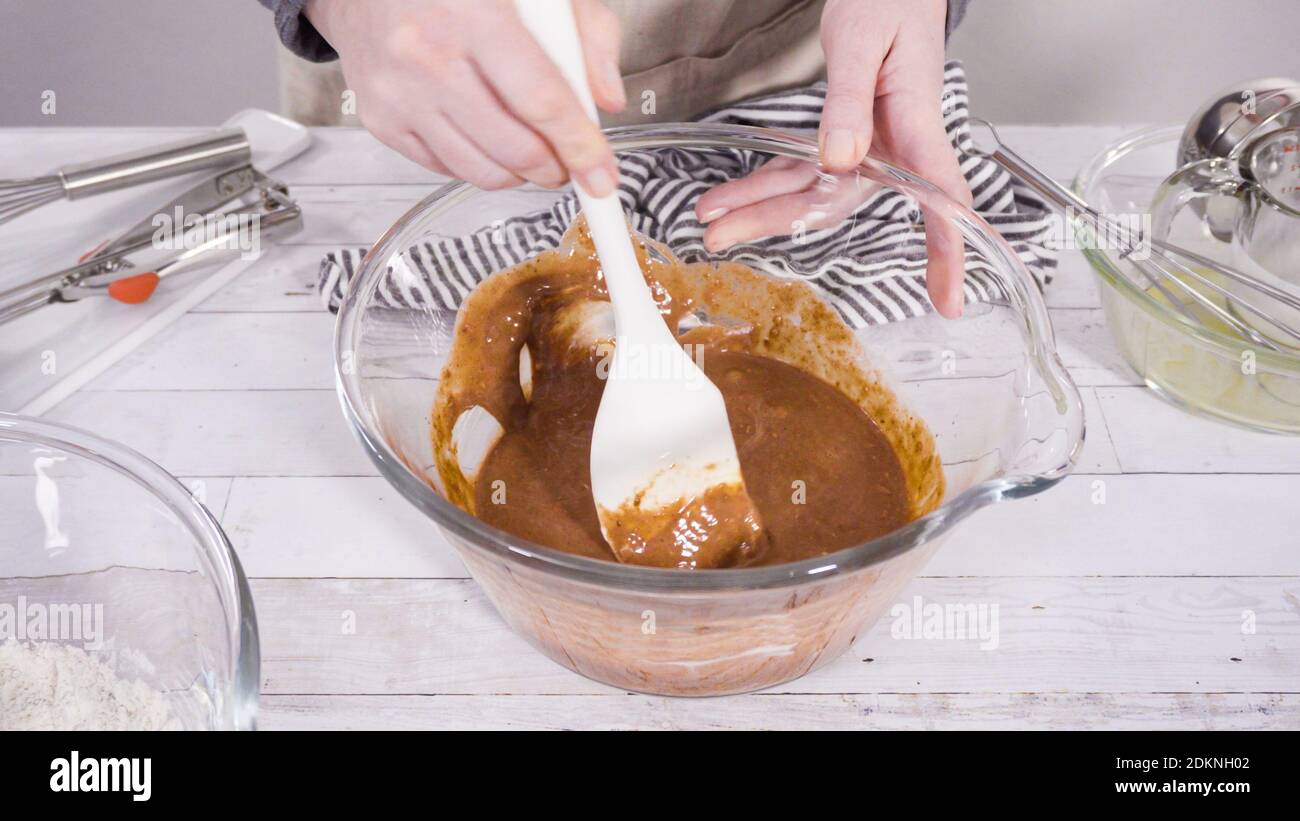 Mixing ingredients bake chocolate raspberry hi-res stock photography ...