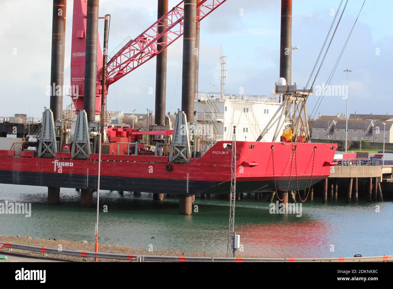 Crane ship or Floating crane. Heavy lift crane ship moored at Holyhead ...
