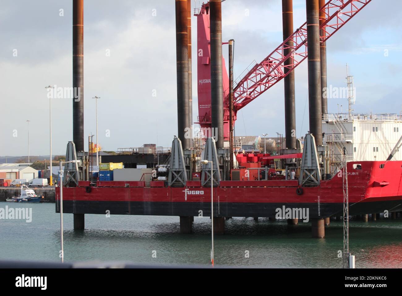 Crane ship or Floating crane. Heavy lift crane ship moored at Holyhead ...