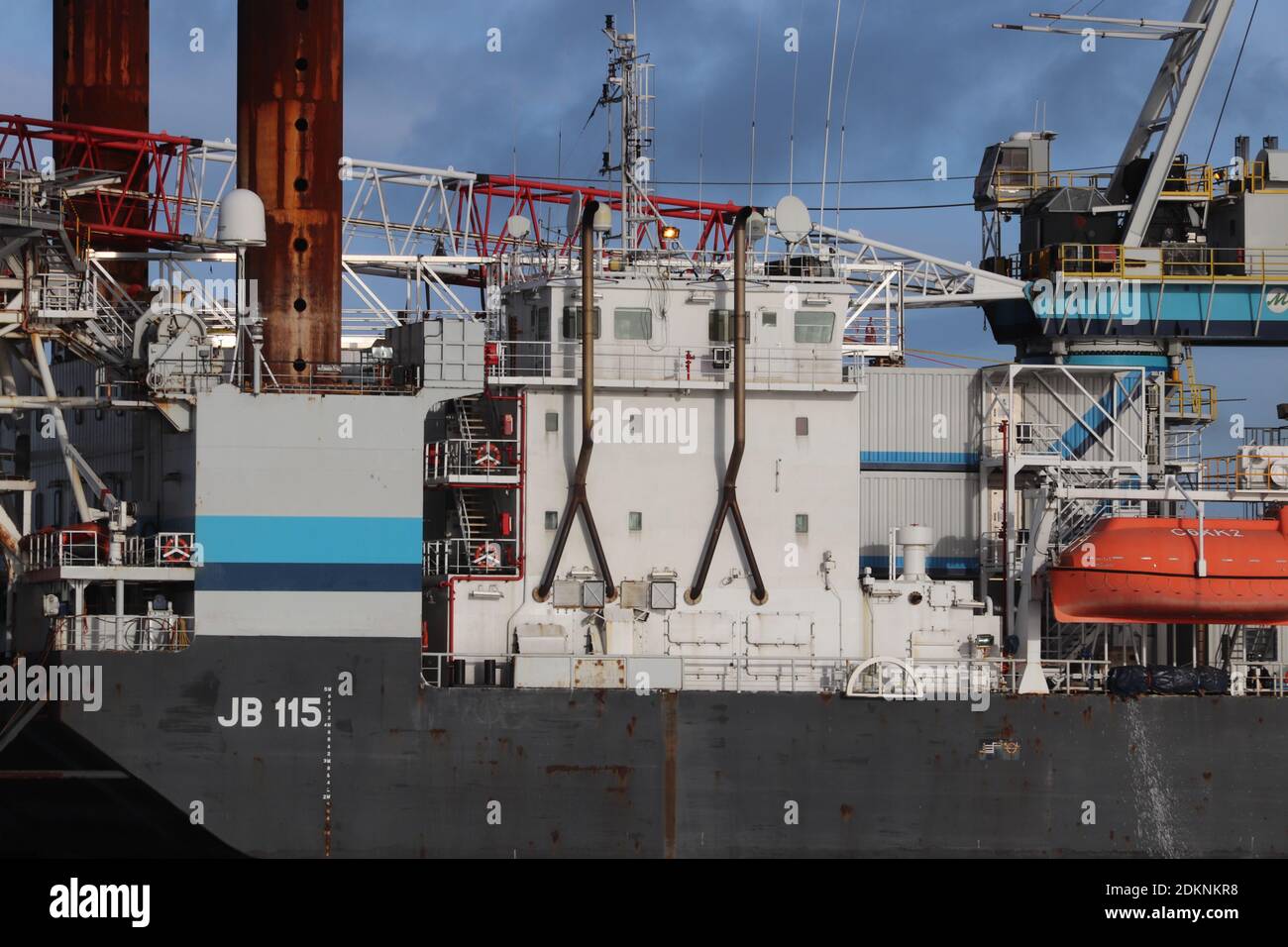 Crane ship or Floating crane. Heavy lift crane ship moored at Holyhead ...