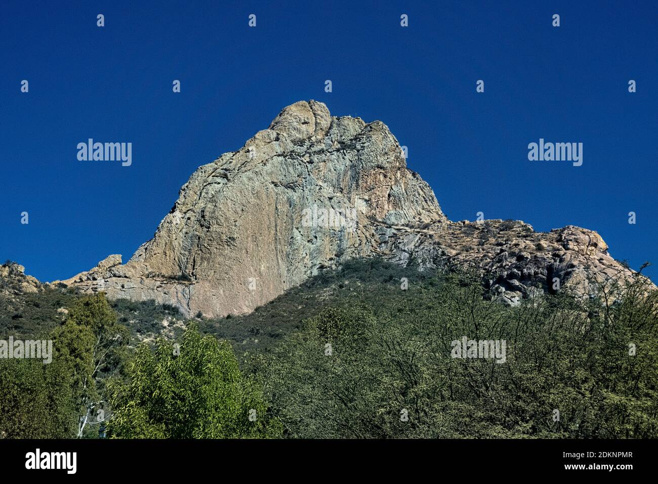 View of the massive Peña de Bernal, UNESCO site and one of the world’s ...