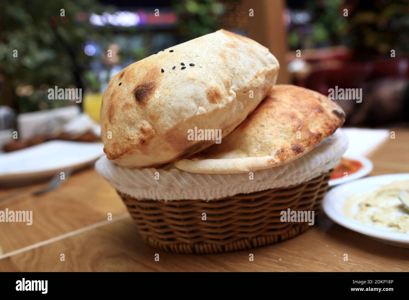Details of turkish bread in a basket Stock Photo - Alamy