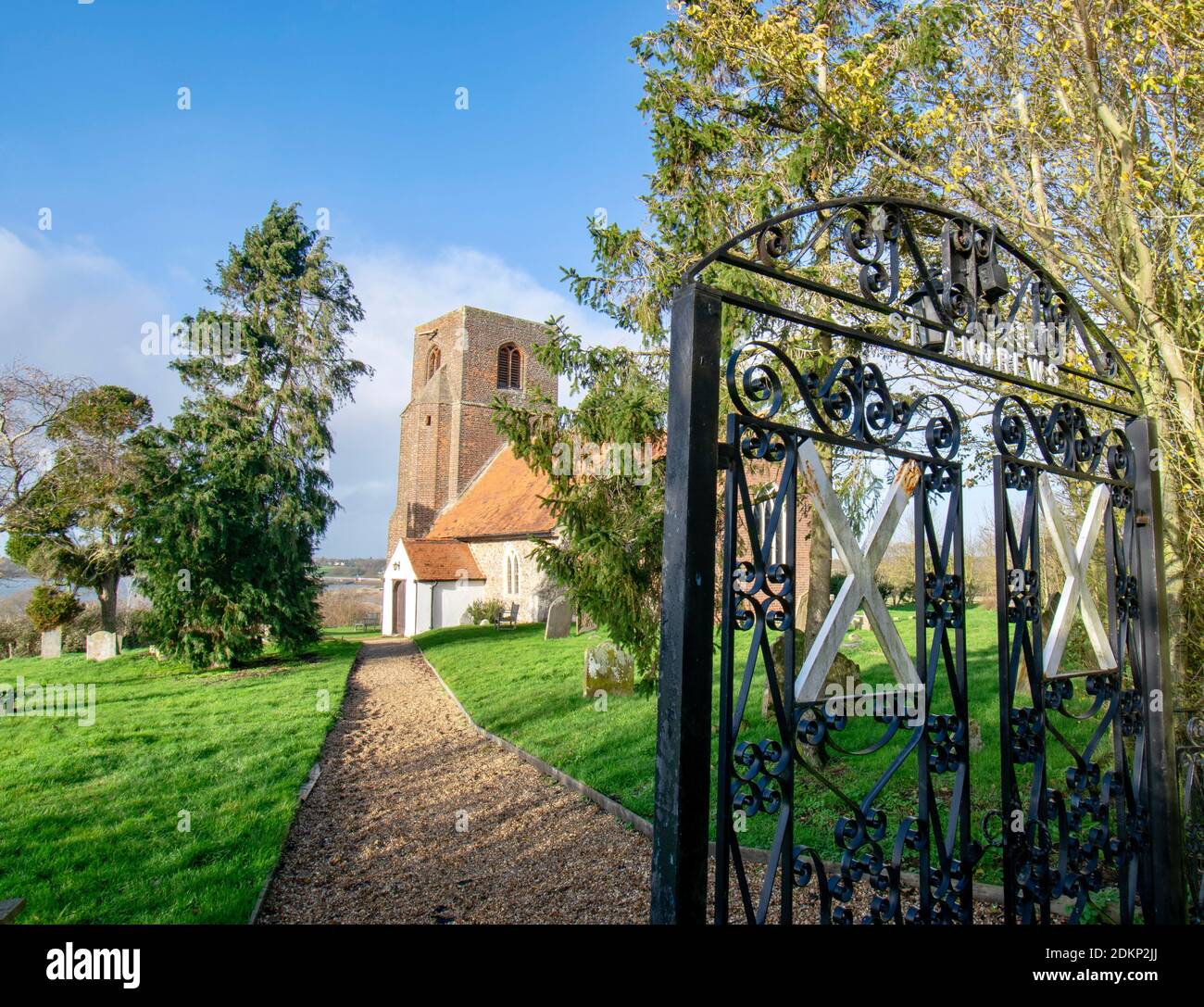 Churchyard, and gate, Abberton, Essex Stock Photo - Alamy