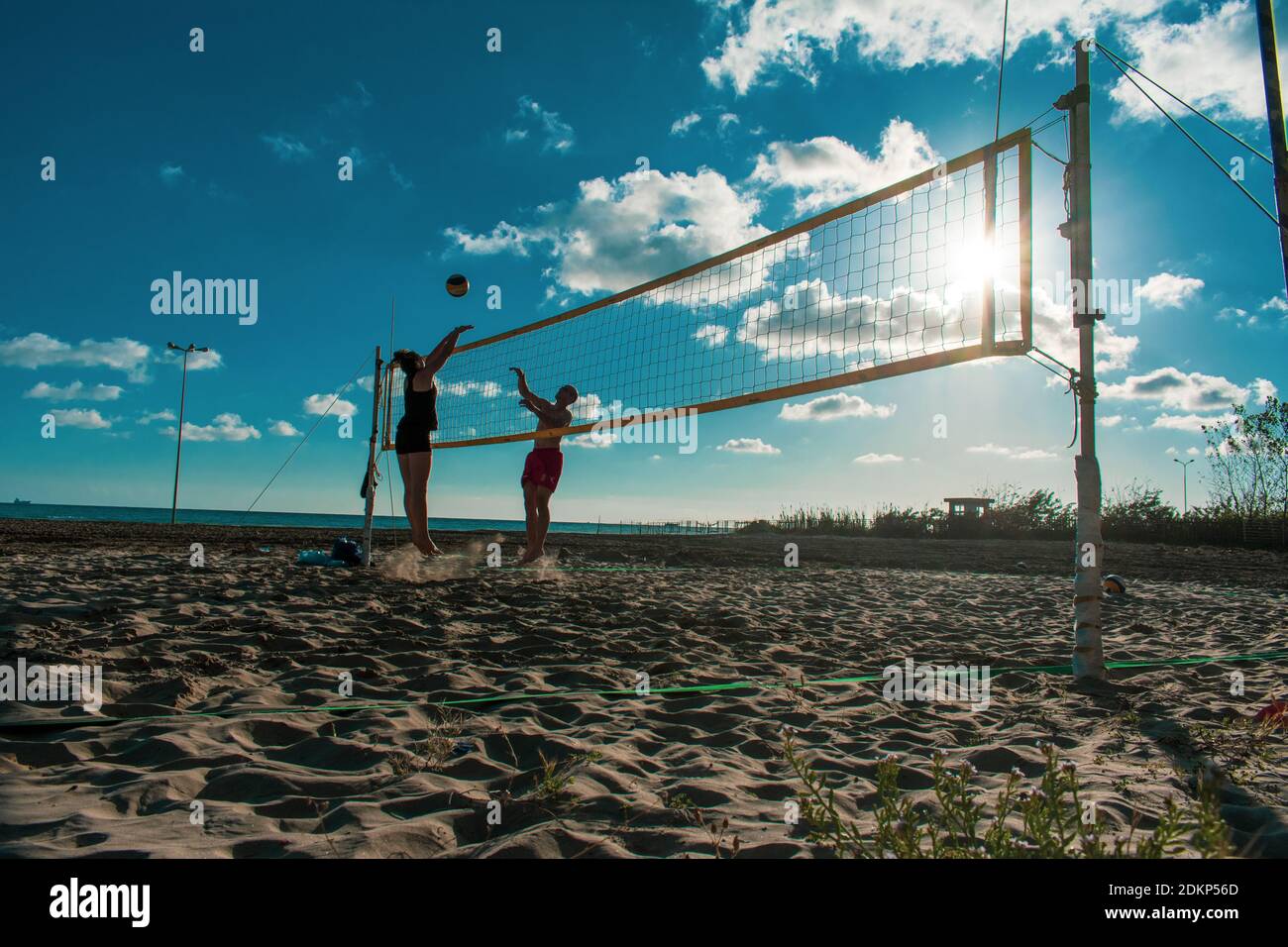 Two people beach volleyball hi-res stock photography and images - Alamy