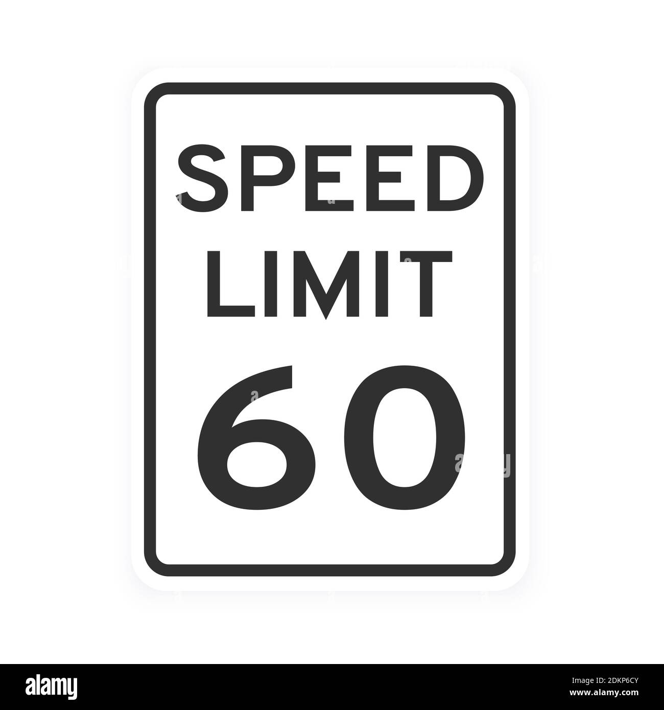Speed limit 60 road traffic icon sign flat style design vector ...