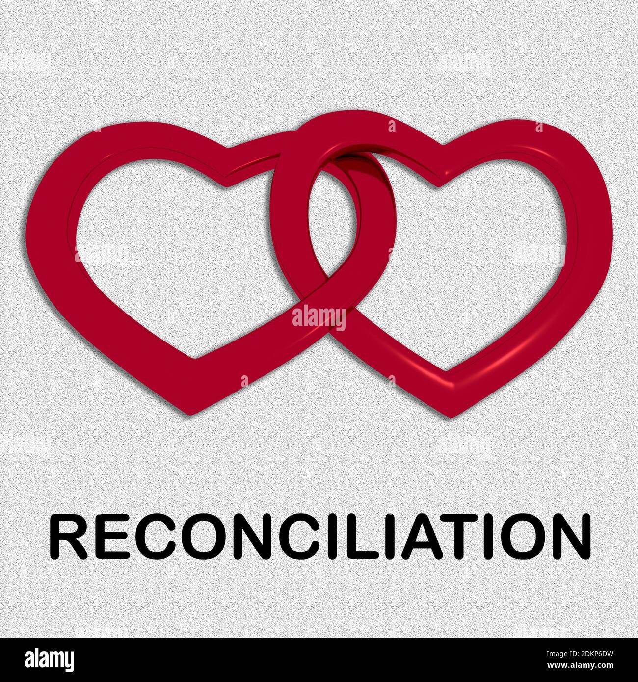 3d illustration of RECONCILIATION script under combined heart ...