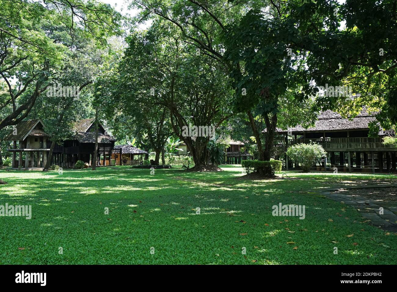 Thai architecture and exterior design of old Kalae house, Rice granary ...