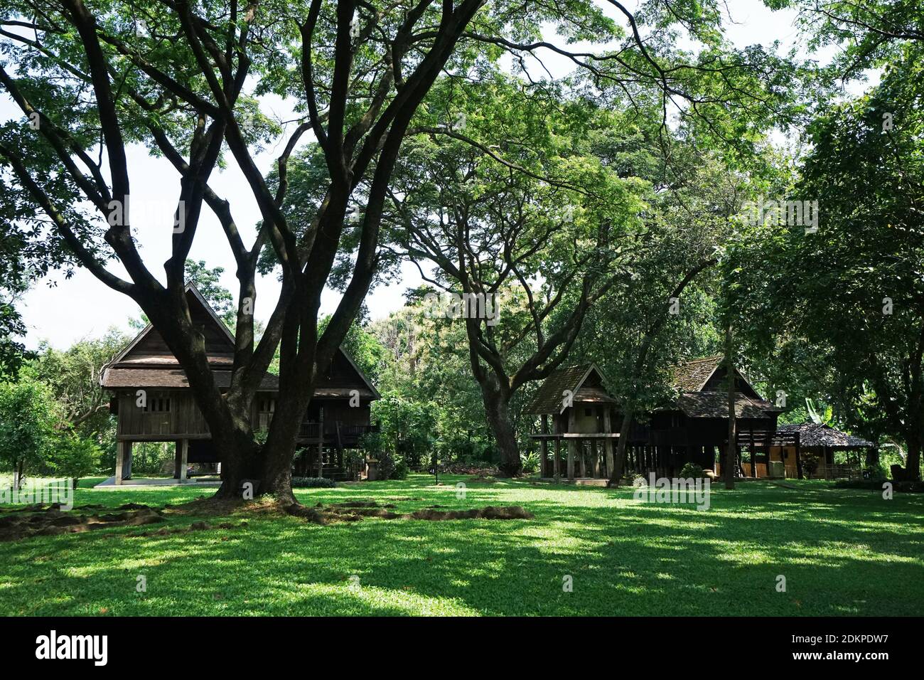 Thai architecture and exterior design of old Kalae house, Rice granary ...