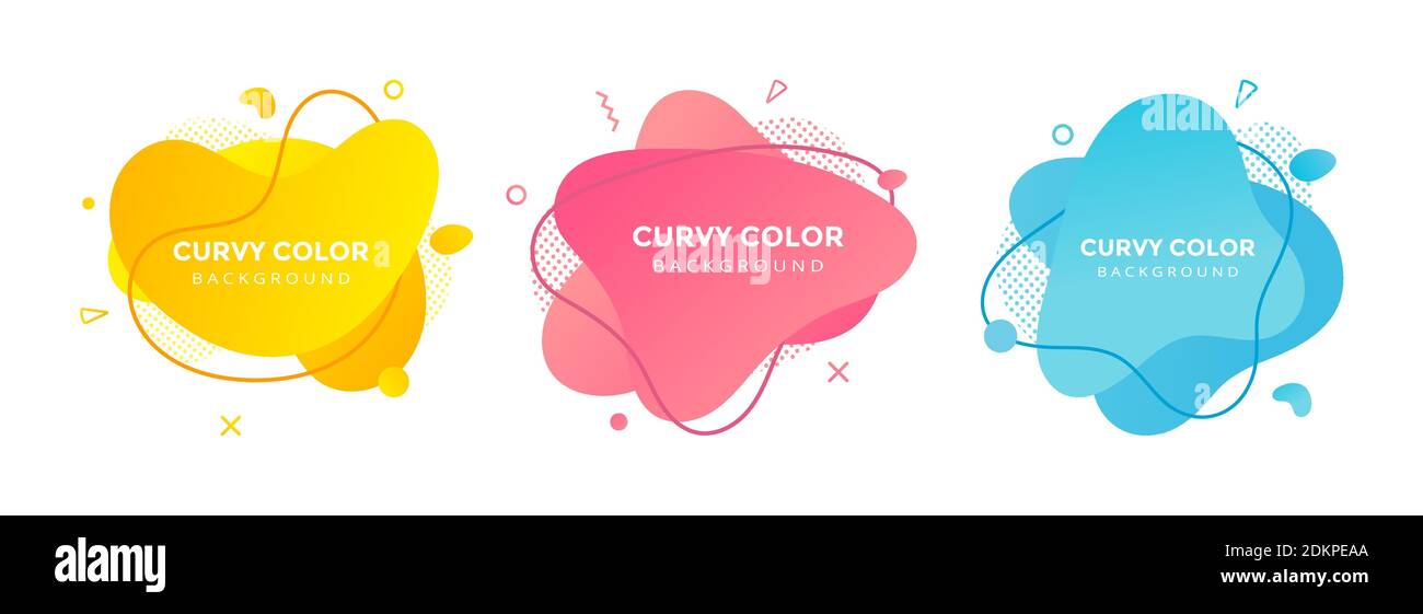 Modern liquid abstract element graphic gradient flat style design fluid ...