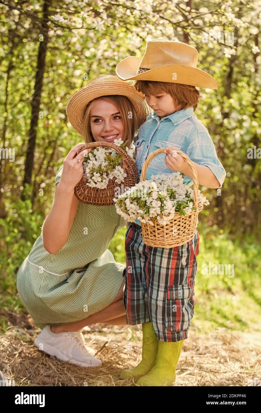 Happy mothers day. Family farm. Spend time together. Lovely family ...