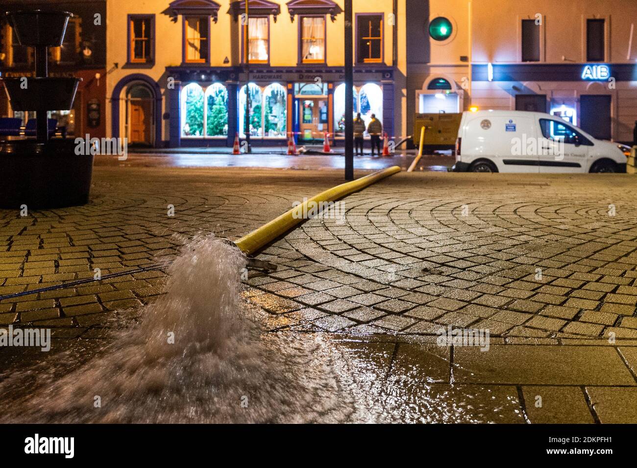 Bantry, West Cork, Ireland. 16th Dec, 2020. Bantry town square flooded ...
