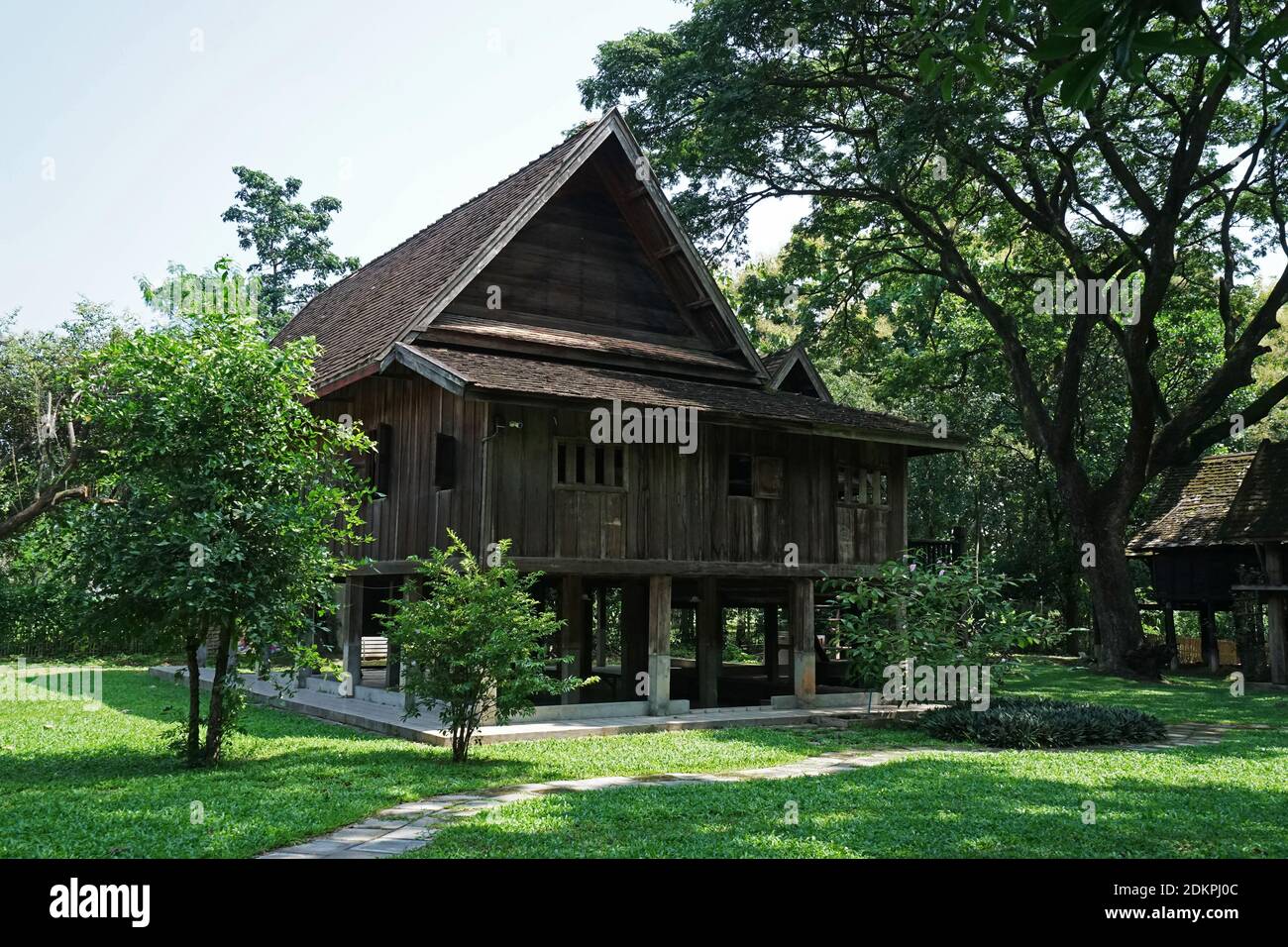 Thai architecture and exterior design of old Kalae house, Rice granary ...