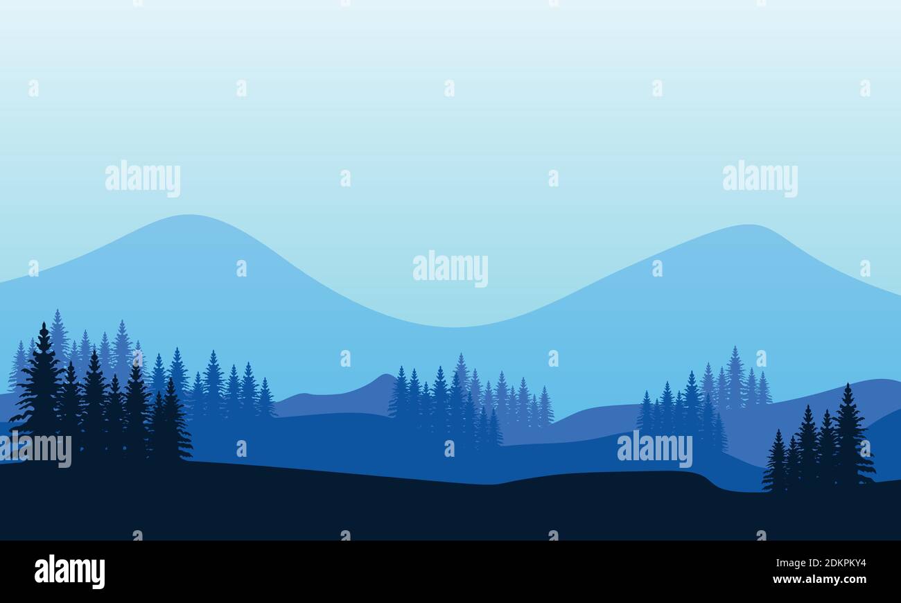 Soothing nature scenery in the countryside. City vector illustration ...
