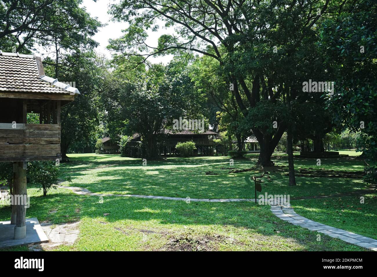 Thai architecture and exterior design of old Kalae house, Rice granary ...
