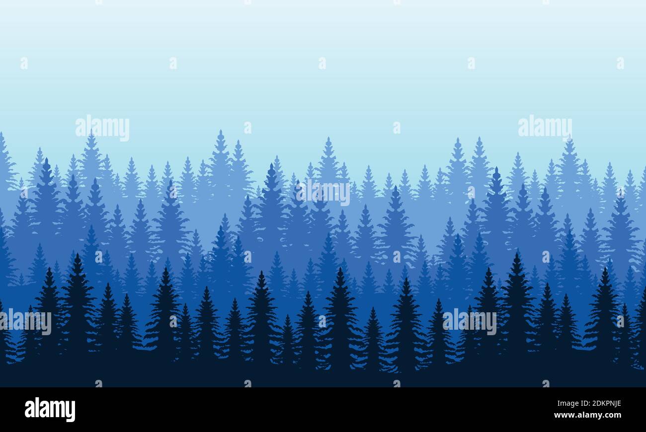 Amazing scenery spruce in the forest. City vector illustration Stock ...
