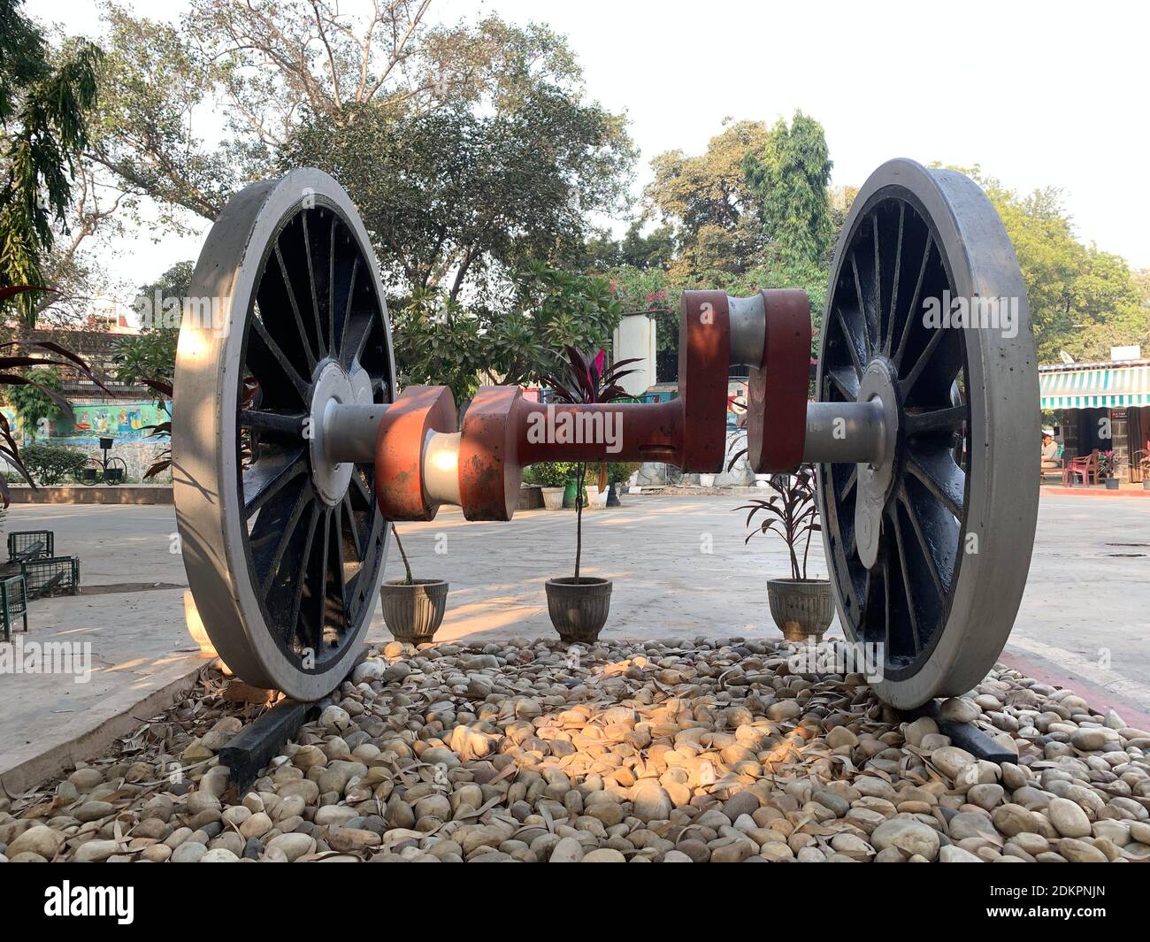 This picture shows old Engine wheel Stock Photo - Alamy