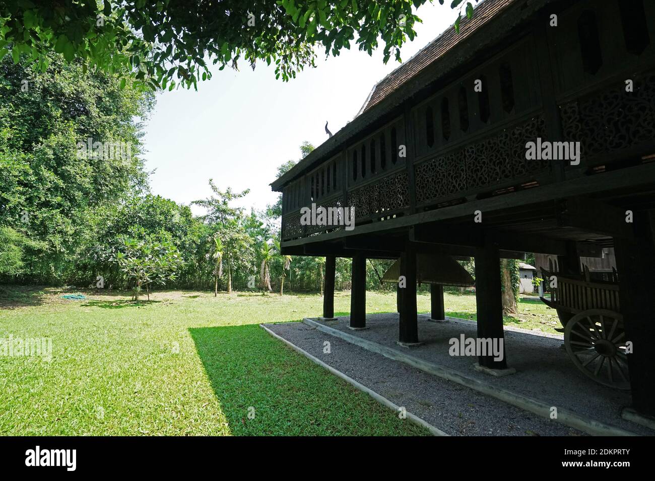 Thai architecture and exterior design of old Kalae house, Rice granary ...