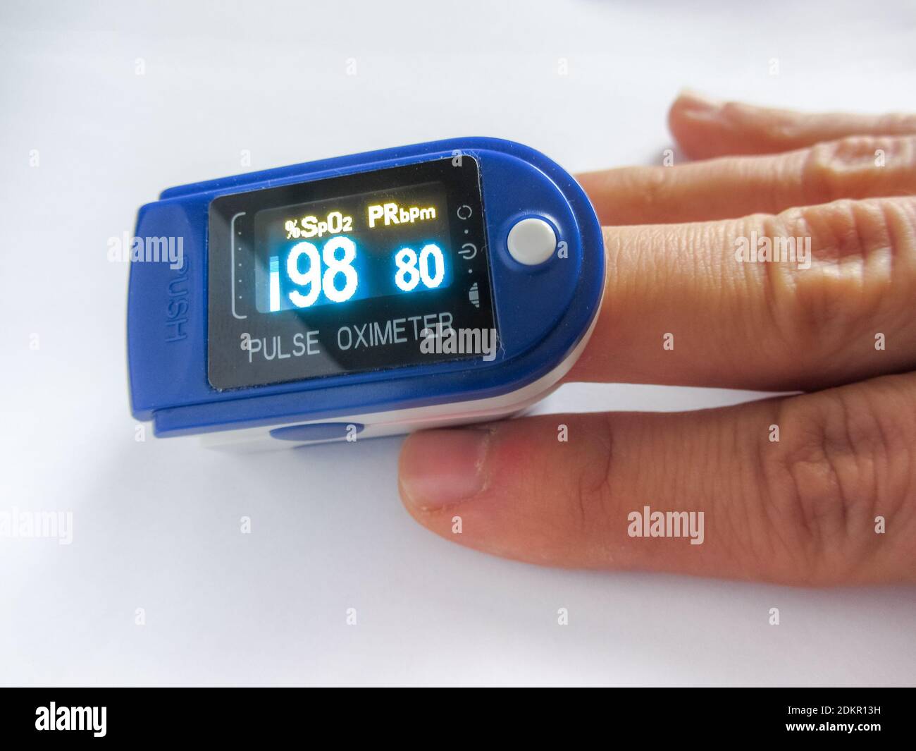 oximeter to determine the percentage saturation of oxygen in hemoglobin ...