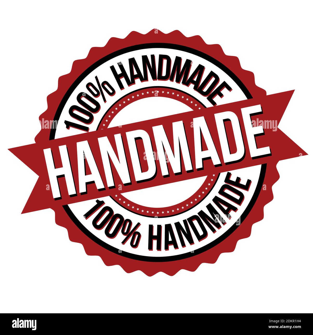 Handmade label or sticker on white background, vector illustration ...