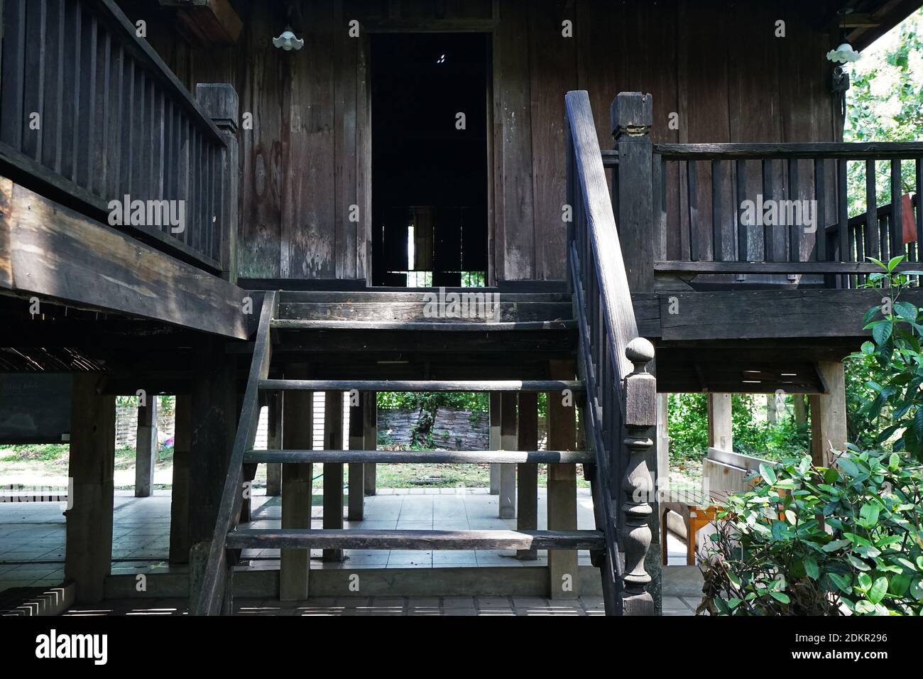 Thai architecture and exterior design of old Kalae house, Rice granary ...